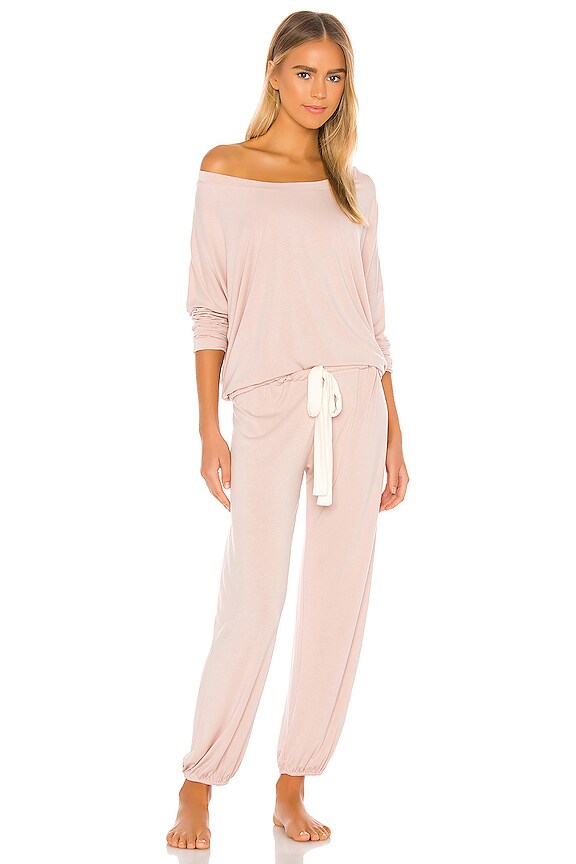 eberjey Vera Slouchy Set in Pink Clay | REVOLVE