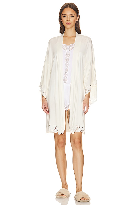 eberjey Naya Mademoiselle Kimono Robe in Ivory | REVOLVE