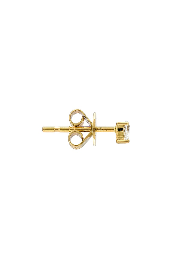 EF COLLECTION Mini Diamond Pear Stud Earring in Gold | REVOLVE