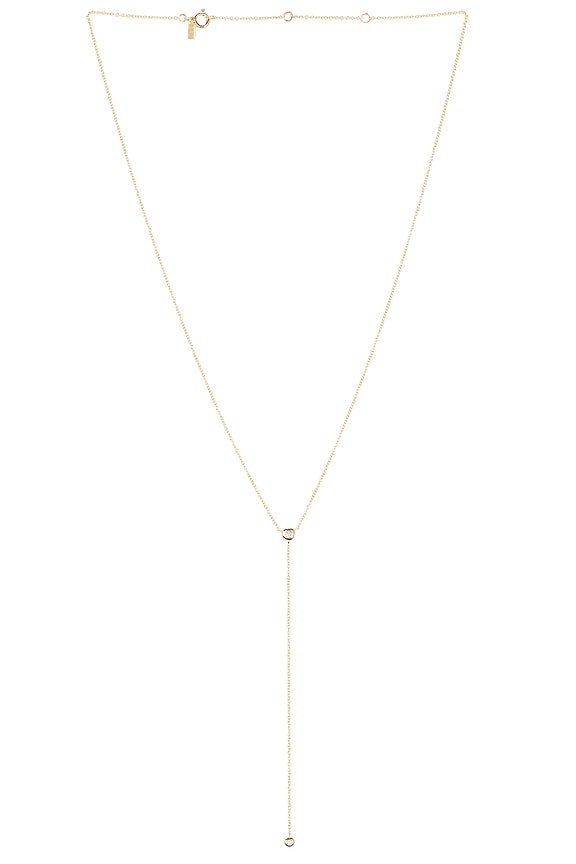 EF COLLECTION Diamond Pillow Lariat Necklace in Gold | REVOLVE