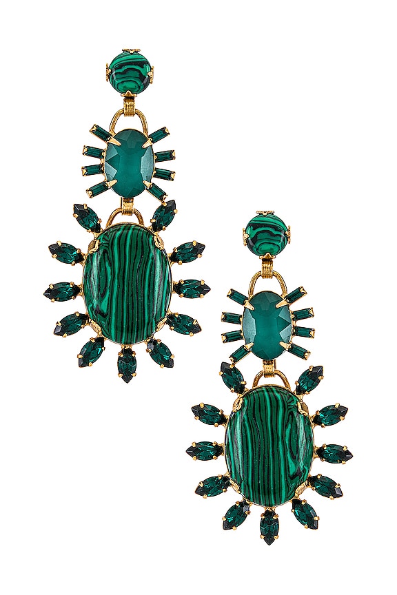Elizabeth Cole Landyn Earrings in Malachite | REVOLVE