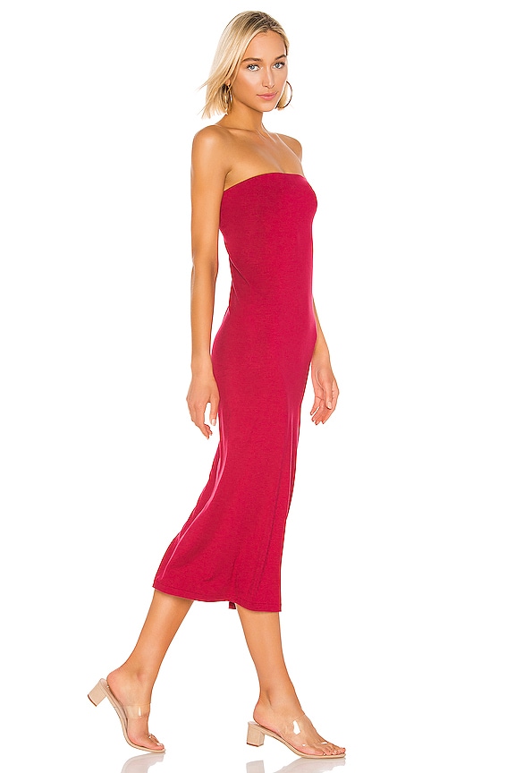 Enza Costa Jersey Side Slit Dress in Fuchsia Red | REVOLVE