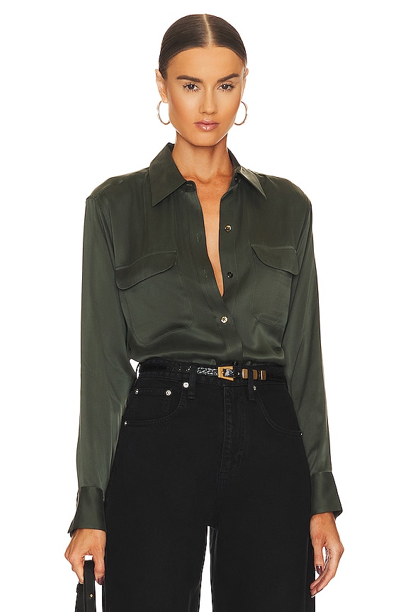 Equipment Signature Shirt in Deep Forest | REVOLVE