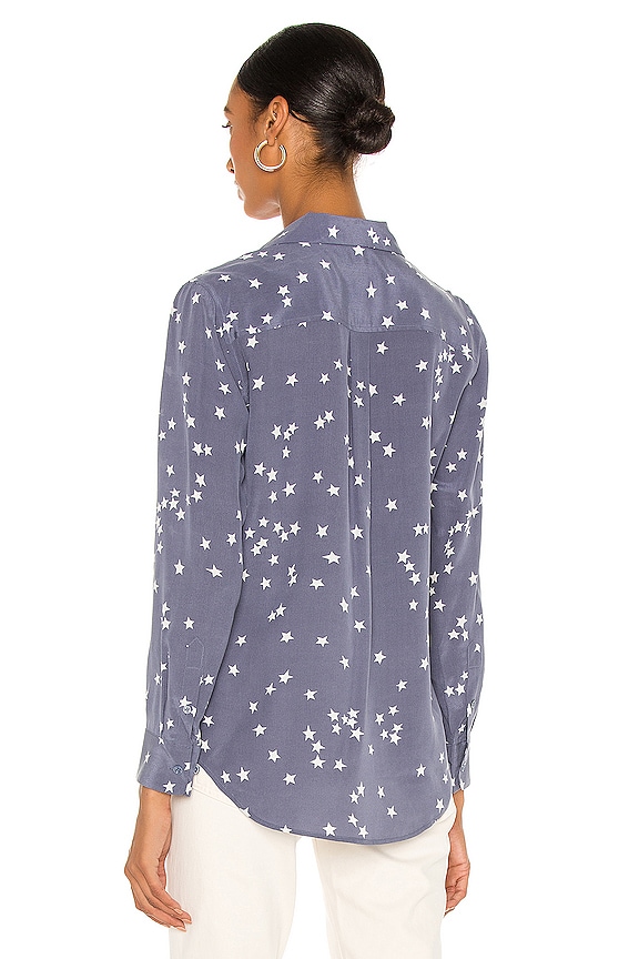 Equipment Starry Night Slim Signature Blouse in Blue Stone | REVOLVE