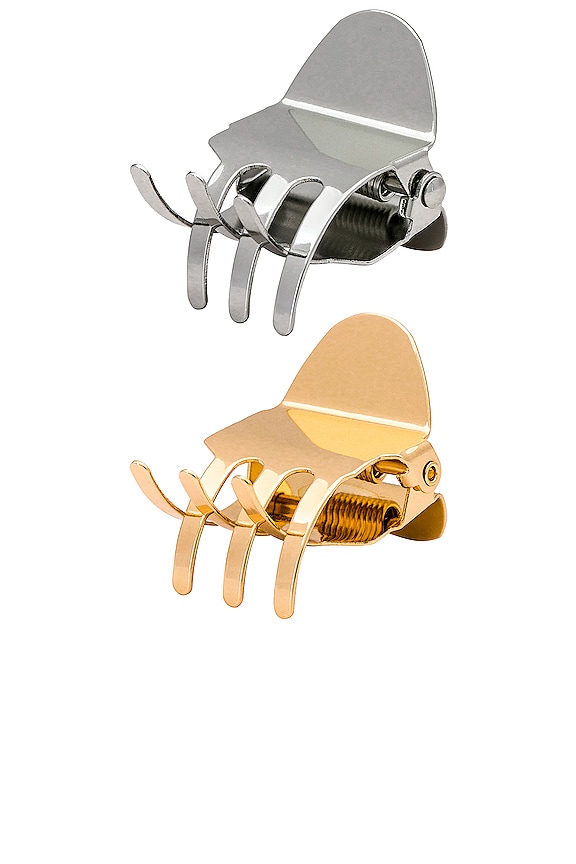Ettika Metallic Mini Hair Clip Set in Silver & Gold | REVOLVE