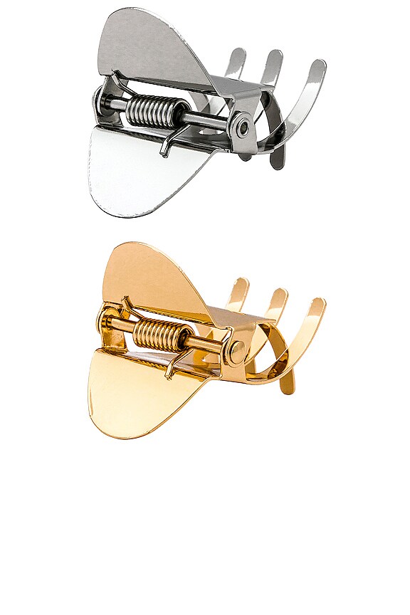 Ettika Metallic Mini Hair Clip Set in Silver & Gold | REVOLVE