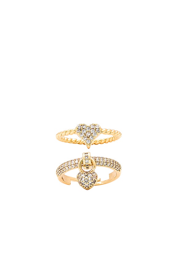 Ettika Love Locked Ring Set in Gold | REVOLVE