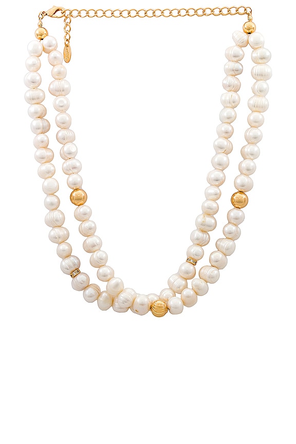 Ettika Pearl Swirl Necklace in Gold | REVOLVE