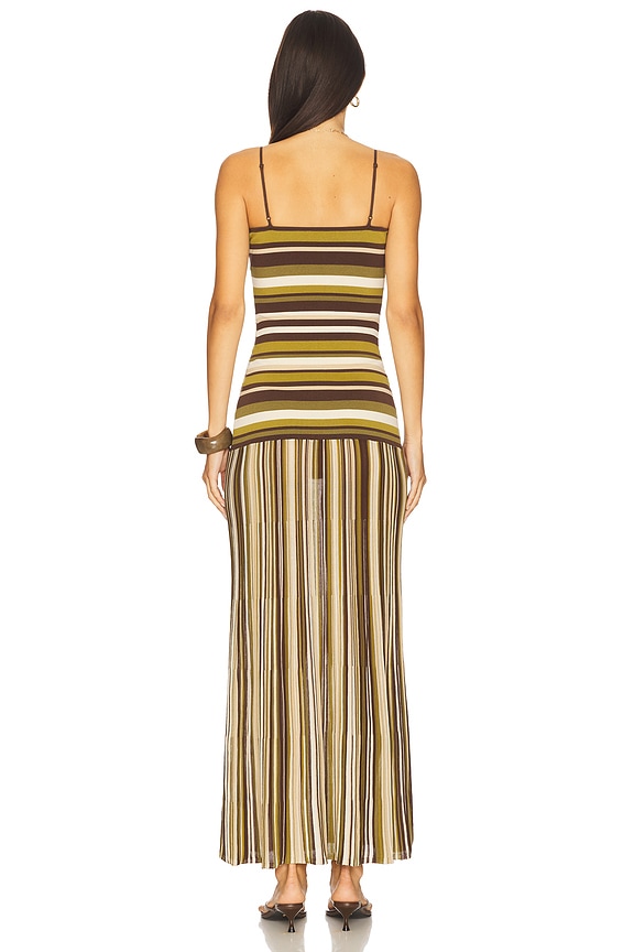 FAITHFULL THE BRAND Essenia Knit Dress in Espresso Pine Stripe | REVOLVE