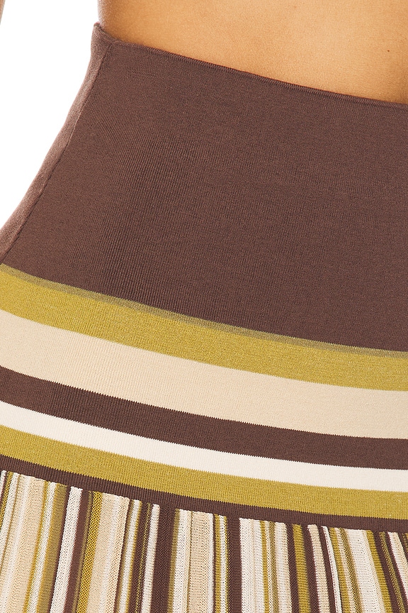 FAITHFULL Citara Skirt in Espresso Pine Stripe | REVOLVE