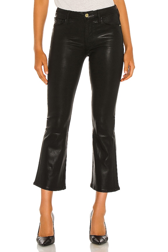 FRAME Le Crop Mini Boot Coated in Noir Coated | REVOLVE