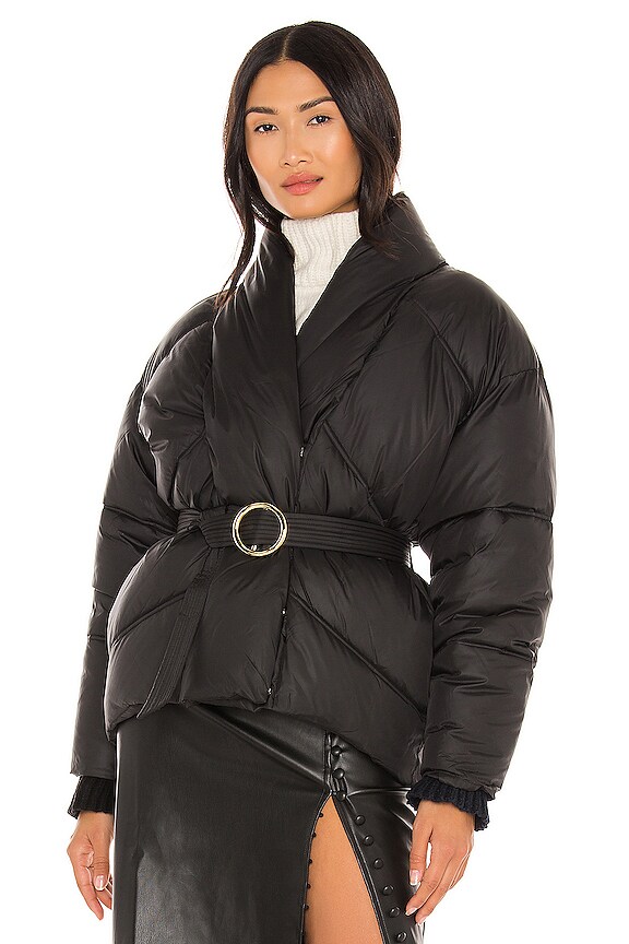 FRAME Wrap Puffer in Noir | REVOLVE