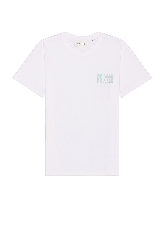 FRAME Graphic Tee in Blanc & Mint | REVOLVE