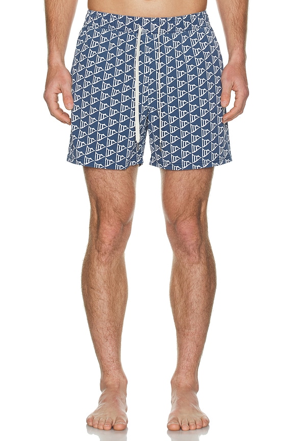 Fair Harbor The Bungalow Swim Trunk in Navy Windy Flags | REVOLVE
