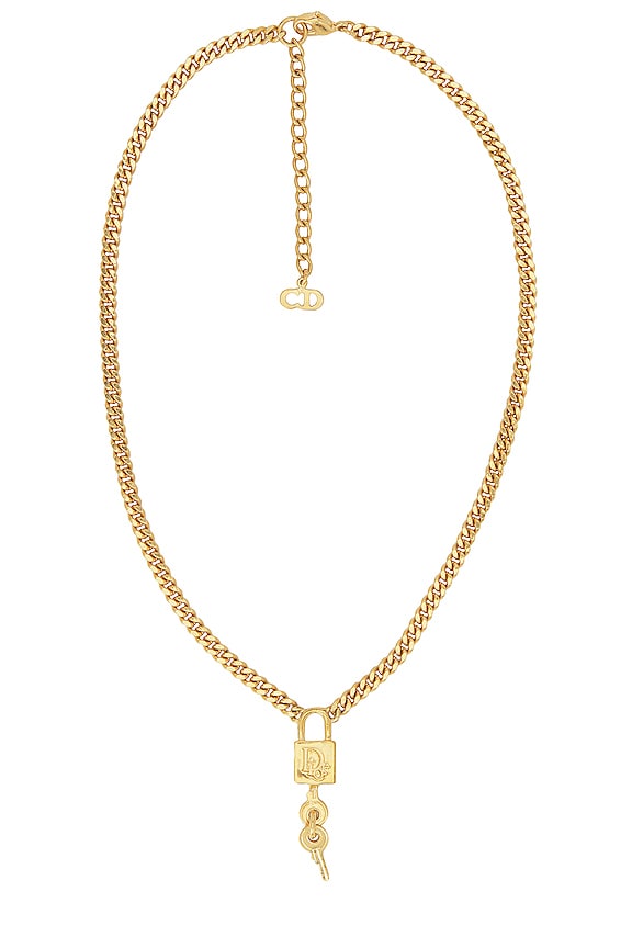 FWRD Renew Dior Key Chain Necklace in Gold | REVOLVE