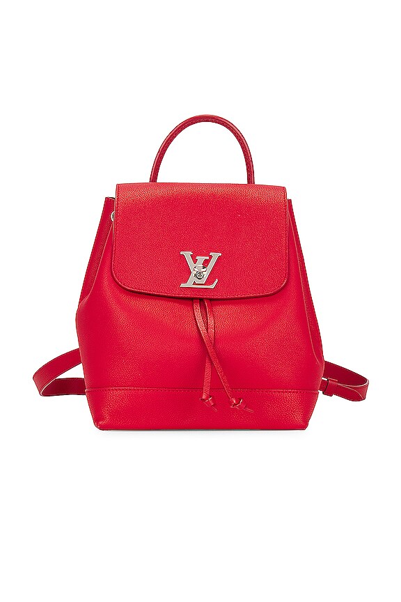FWRD Renew Louis Vuitton Lock Me Backpack in Red | REVOLVE