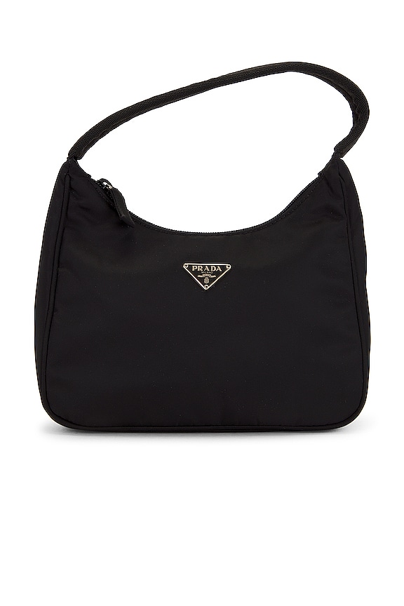 FWRD Renew Prada Nylon Mini Hobo Shoulder Bag in Black | REVOLVE
