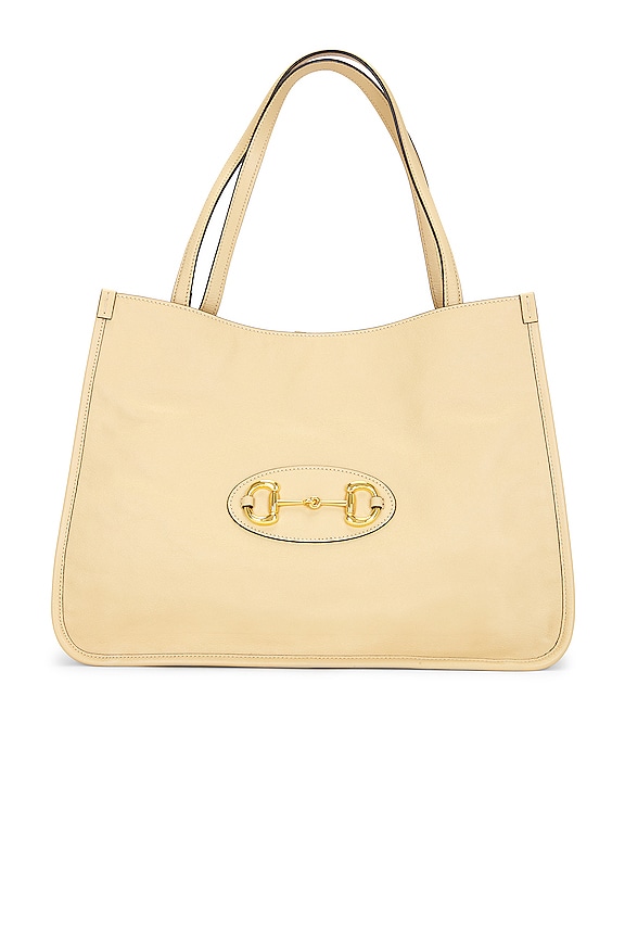 FWRD Renew Gucci Horsebit Tote Bag in Beige | REVOLVE
