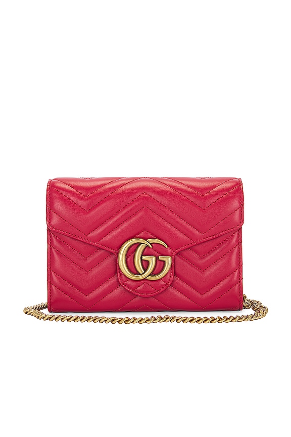 FWRD Renew Gucci GG Marmont Wallet On Chain Bag in Red | REVOLVE