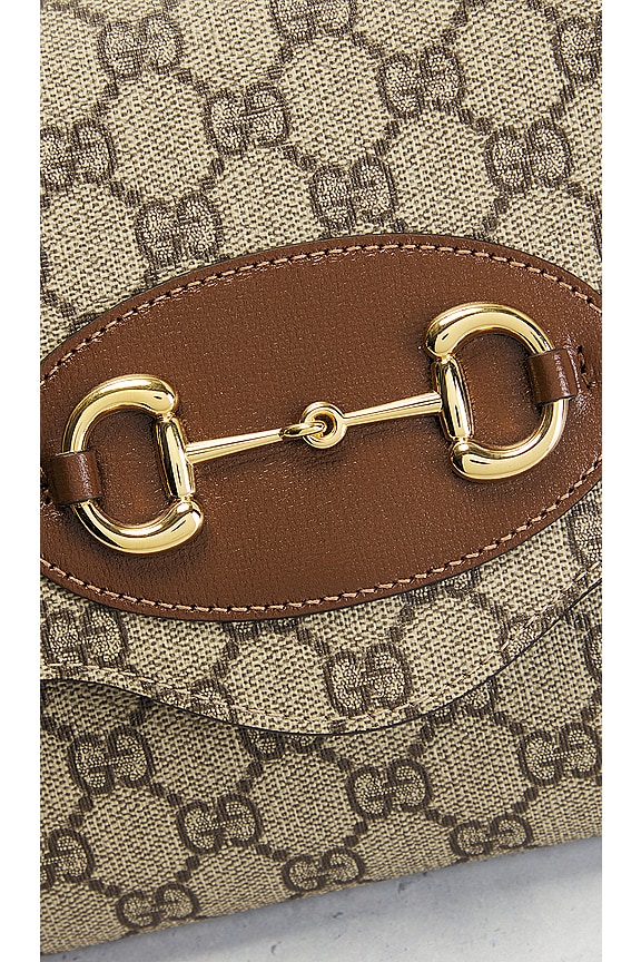 FWRD Renew Gucci Horsebit Shoulder Bag in Beige | REVOLVE