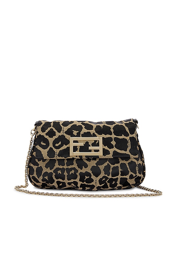 FWRD Renew Fendi Leopard Chain Shoulder Bag in Tan | REVOLVE