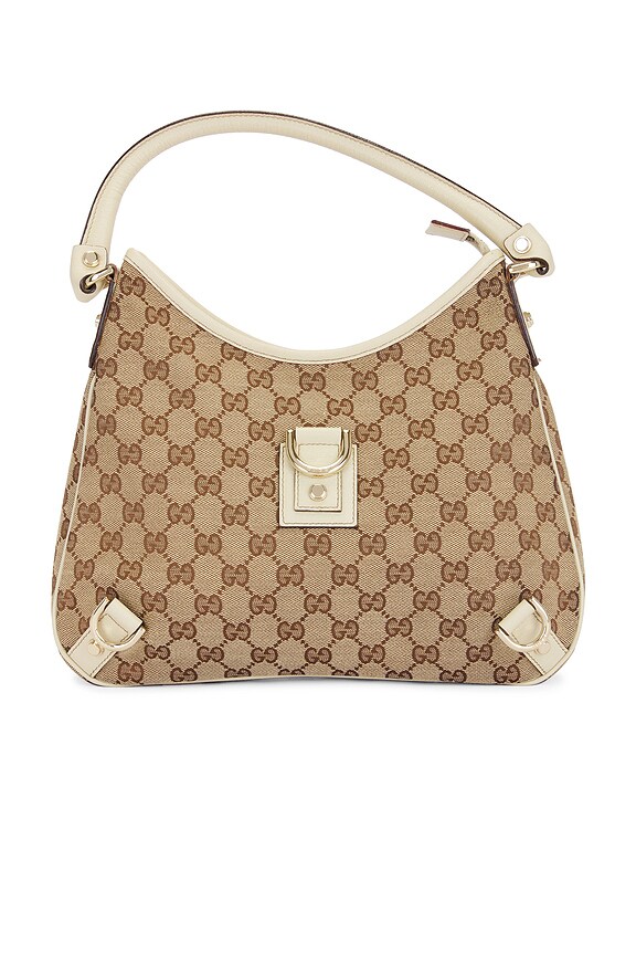 FWRD Renew Gucci Abbey Hobo Bag in Beige | REVOLVE