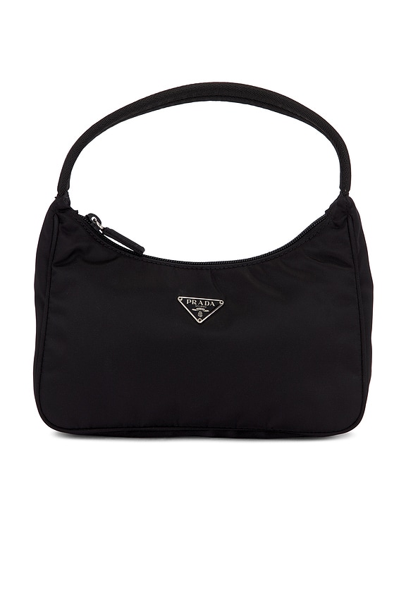 FWRD Renew Prada Tessuto Mini Sport Hobo Bag in Black | REVOLVE