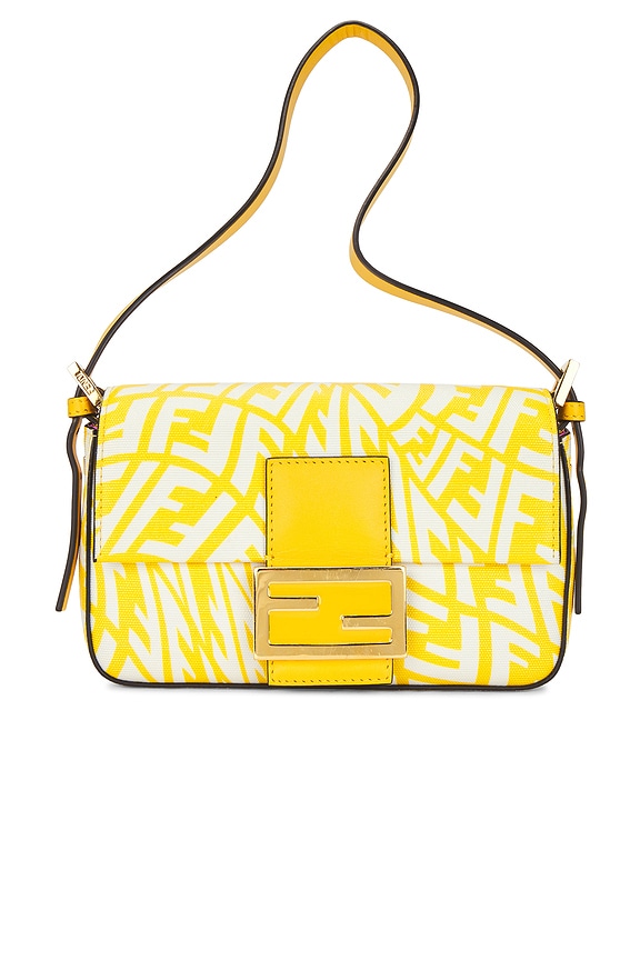 FWRD Renew Fendi Glazed Canvas Mini Baguette 1997 Shoulder Bag in ...