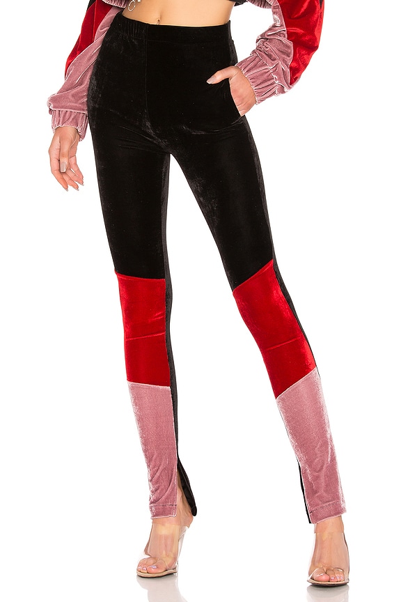 Frankie B X REVOLVE Velvet Track Legging in Crimson & Blush Pink | REVOLVE