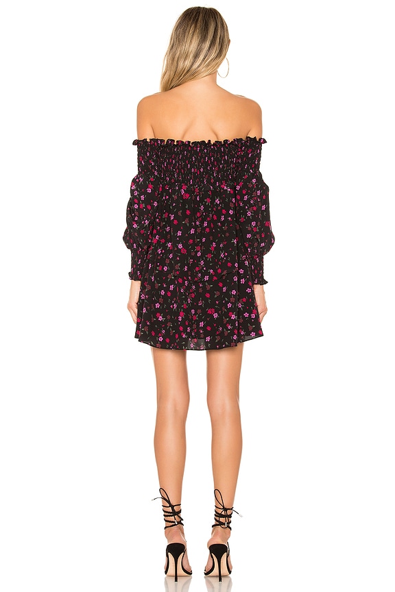 For Love & Lemons X REVOLVE Off The Shoulder Dress in Black Floral ...