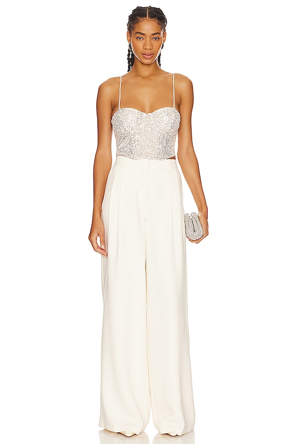 For Love & Lemons Tia Top in Silver | REVOLVE