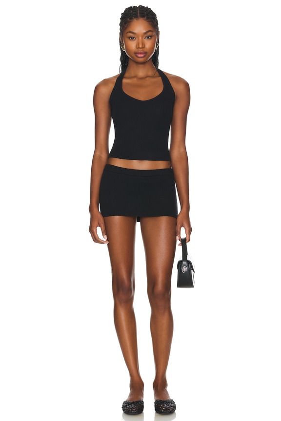 Frankies Bikinis Marialla Knit Top in Black | REVOLVE