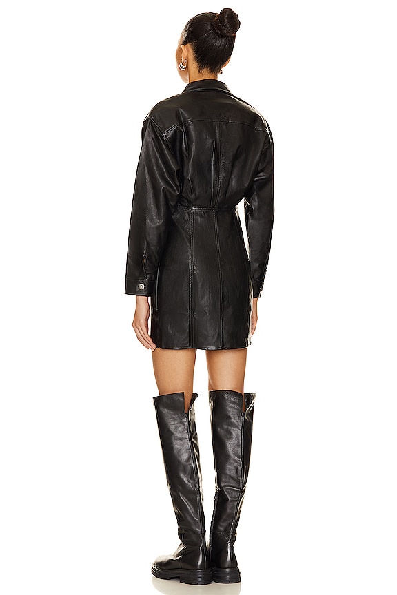 Free People x REVOLVE Amber Faux Leather Mini in Black | REVOLVE