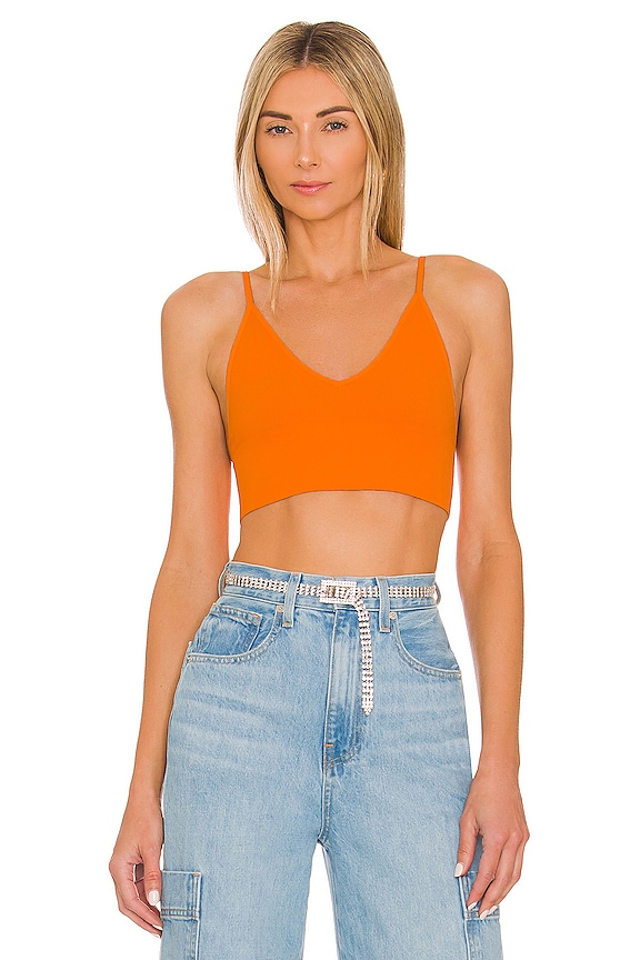 Free People Yours Truly Seamless Bra in Malibu Orange | REVOLVE