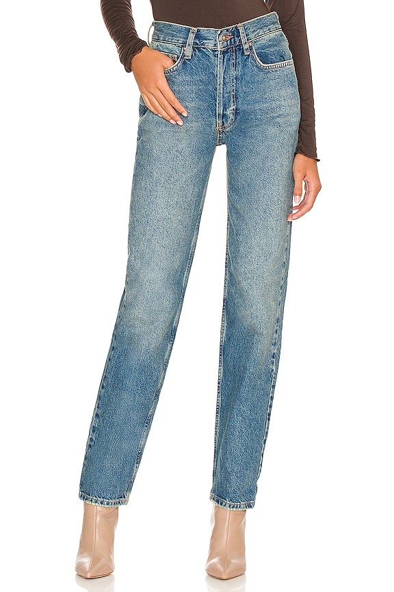 Free People x We The Free The Lasso Straight Jean in Back Road Blue | REVOLVE