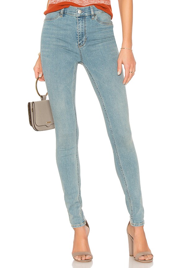 Free People High Rise Long And Lean Jean in Light Denim | REVOLVE