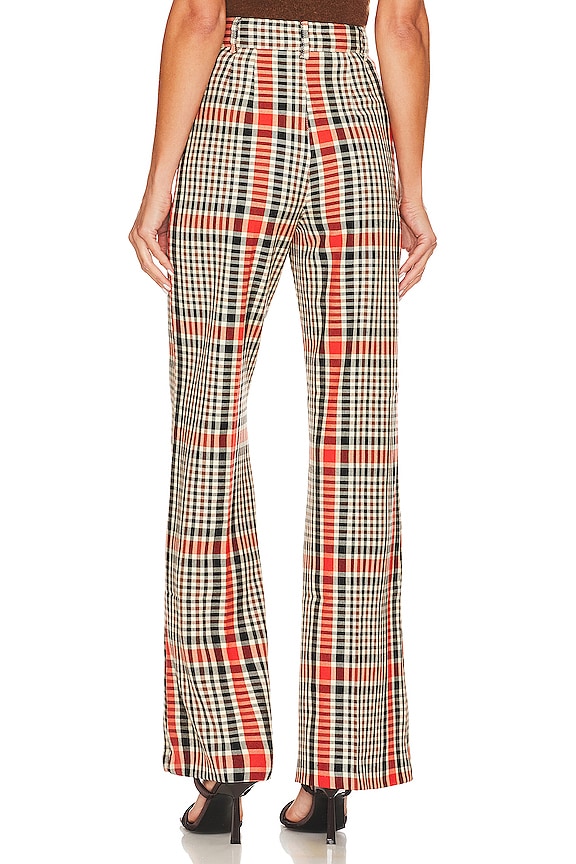 Free People Plaid Jules Pant in Rust Combo | REVOLVE