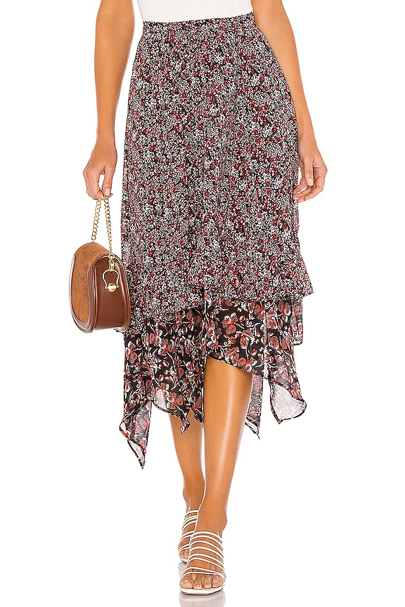 Free People Zuma Drippy Ruffle Skirt in Black | REVOLVE