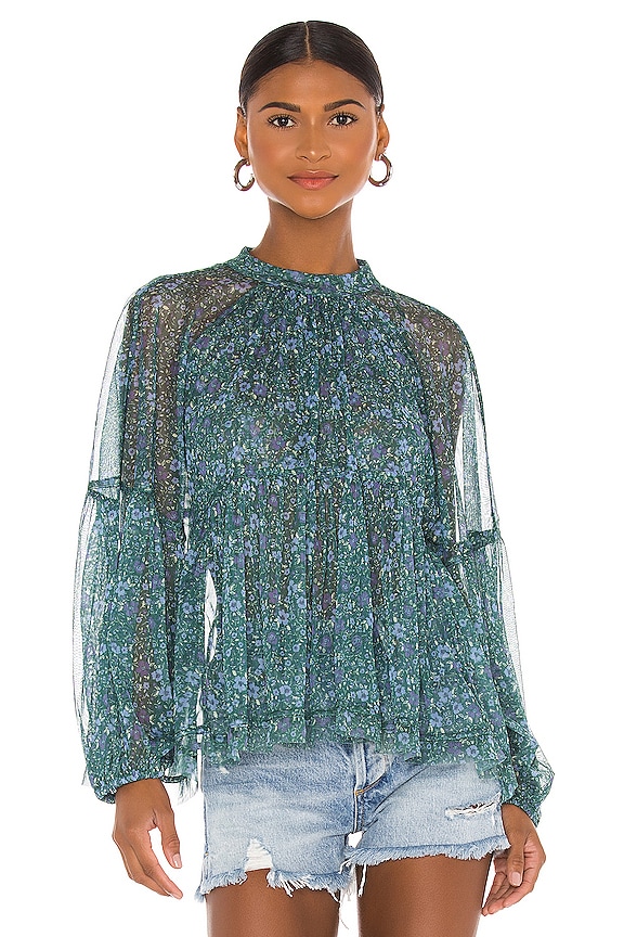 Free People Sweet Heart Top in Emerald Combo | REVOLVE