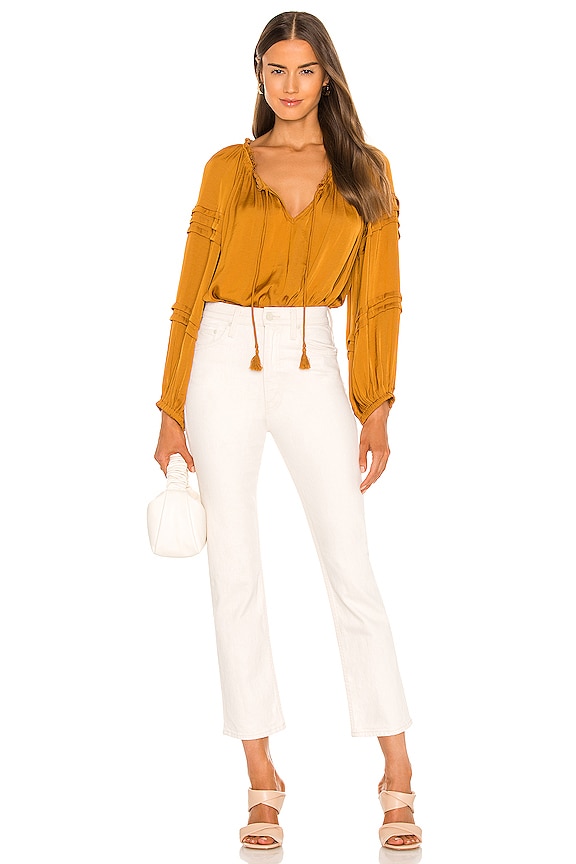 Free People X REVOLVE All Tucks Bodysuit in Autumn Pearl | REVOLVE