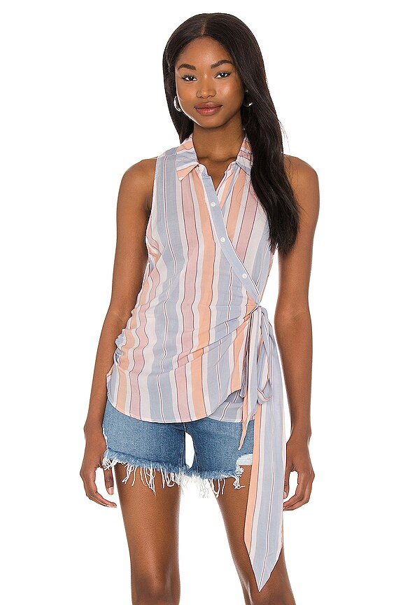 Free People Mackenzie Wrap Top in Ivory Combo | REVOLVE