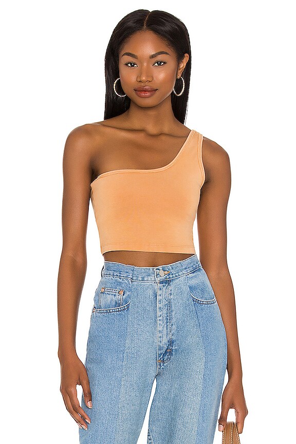 Free People Hot Shot One Shoulder Top in Toasted Coconut | REVOLVE