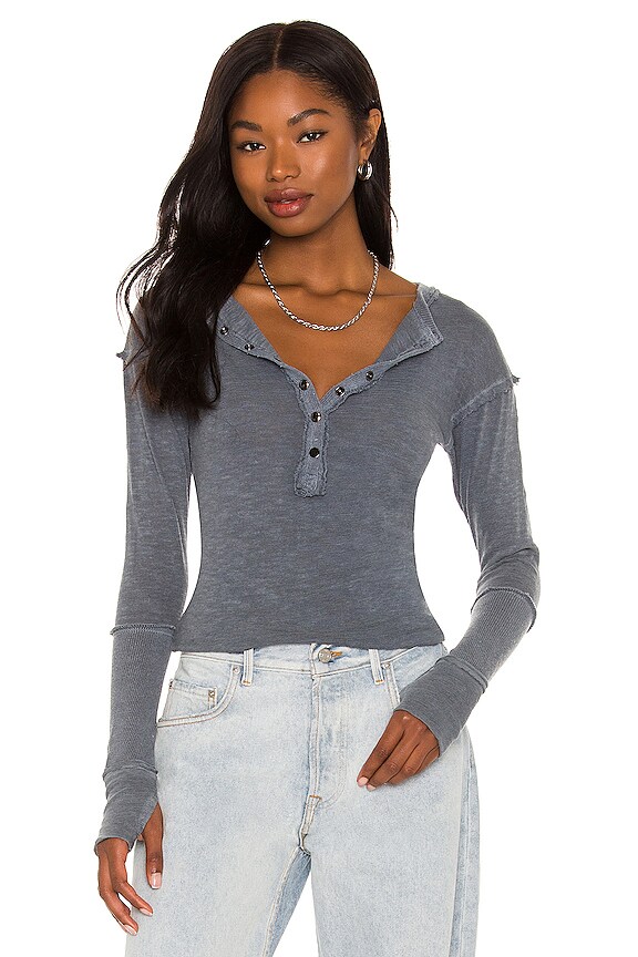 Free People Phoebe Henley in Black | REVOLVE