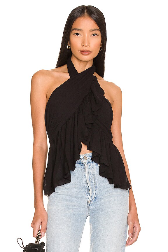 Free People Chrissy Cross Tank in Black | REVOLVE