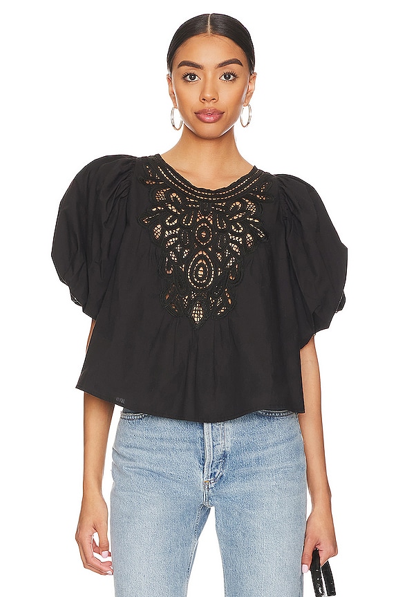 Free People Bardot Top in Black | REVOLVE
