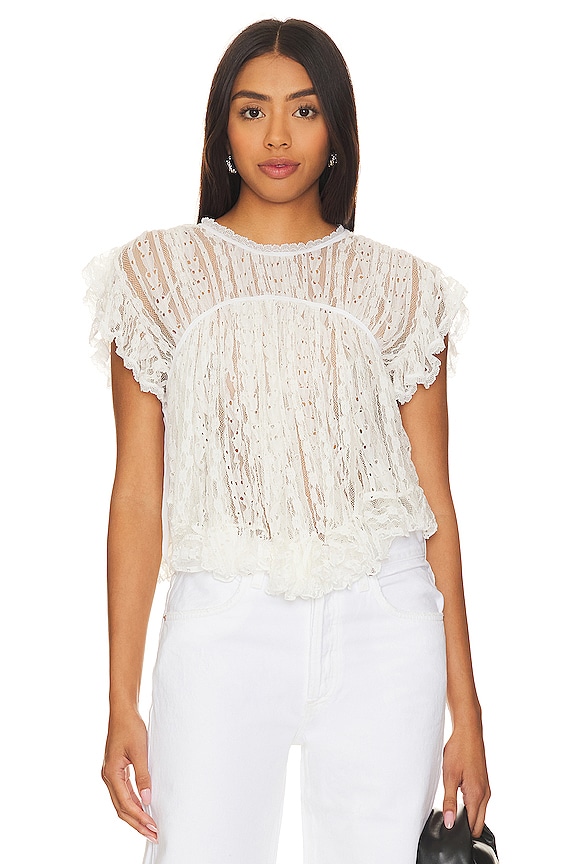 Free People Lucea Lace Top in Optic White | REVOLVE