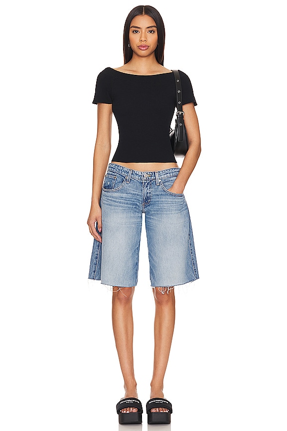 Free People X Intimately FP Ribbed Seamless Off Shoulder Top In Black ...