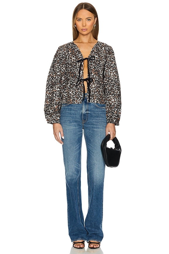 Free People x REVOLVE Printed Brunch Babe Top in Leopard Combo | REVOLVE