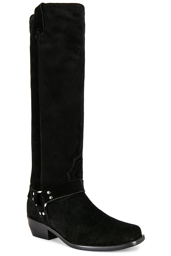 Free People Lockhart Harness Boot in Black Suede | REVOLVE