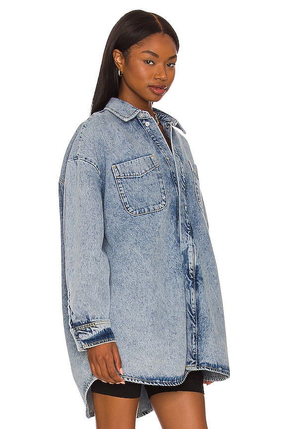 Good American Denim Shacket in Indigo299 | REVOLVE